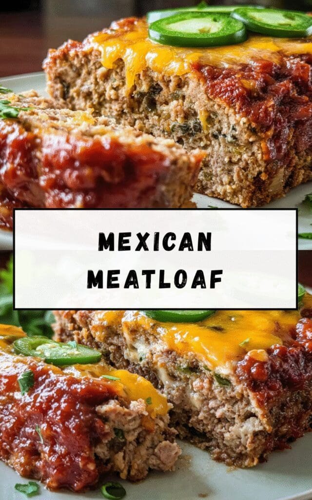 Mexican Meatloaf Recipe With Spicy Sauce And Cheese Topping